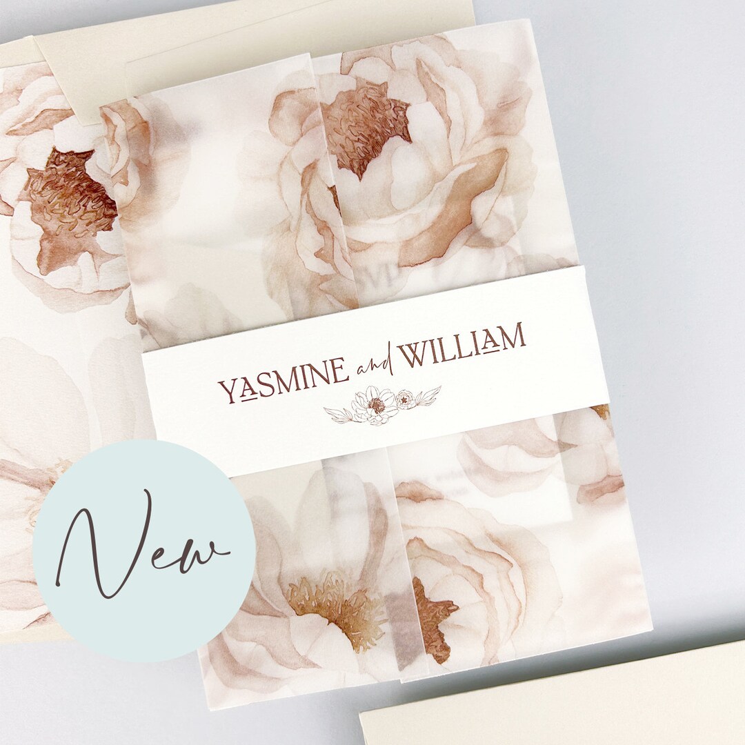 SAMPLE ONLY Yasmine Wedding Invitation Peony Design With - Etsy