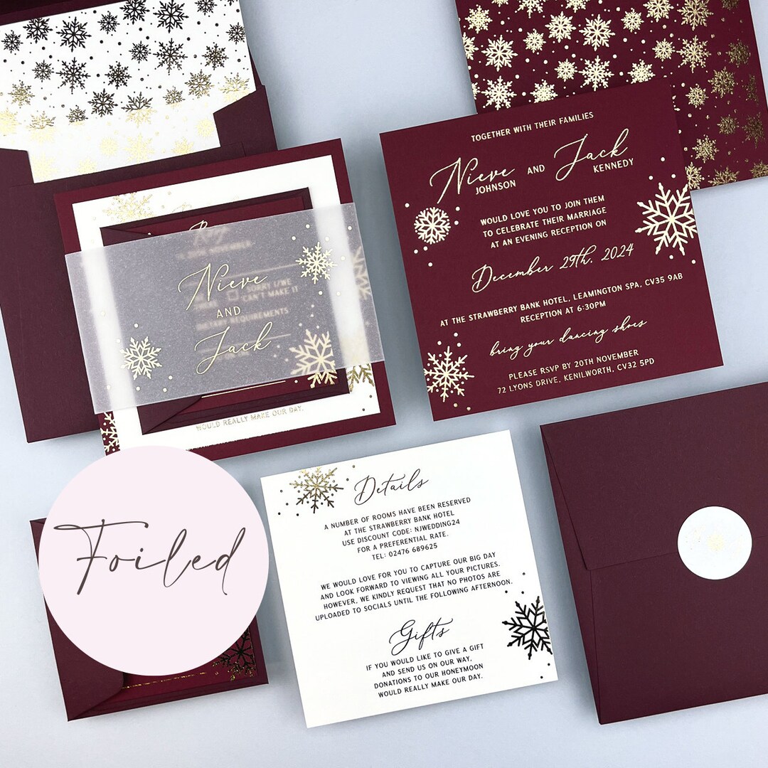 SAMPLE ONLY *nieve Foiled Wedding and Evening Invitation With Printed Vellum Belly Band - Etsy