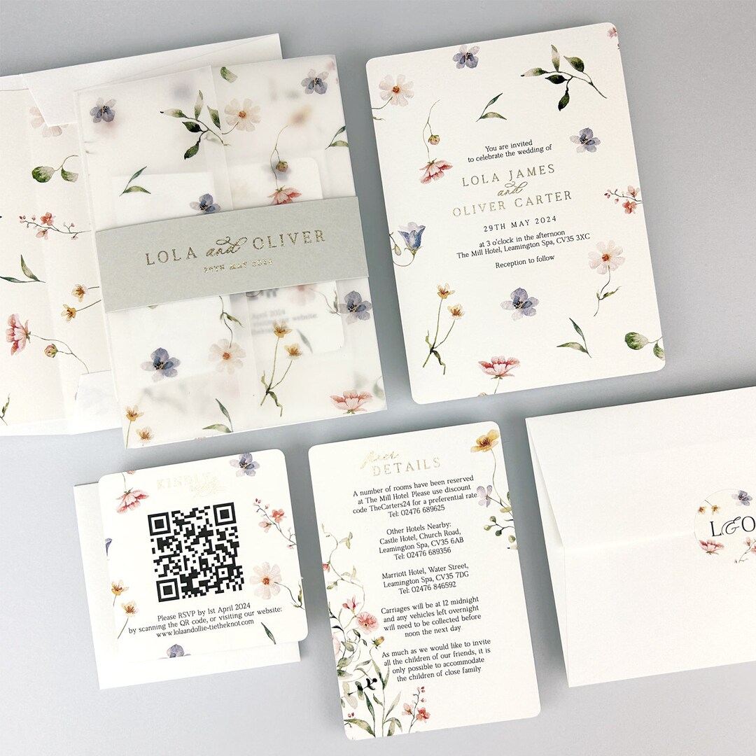 SAMPLE ONLY* Lola Parcel Wedding and Evening Invitation With Printed ...