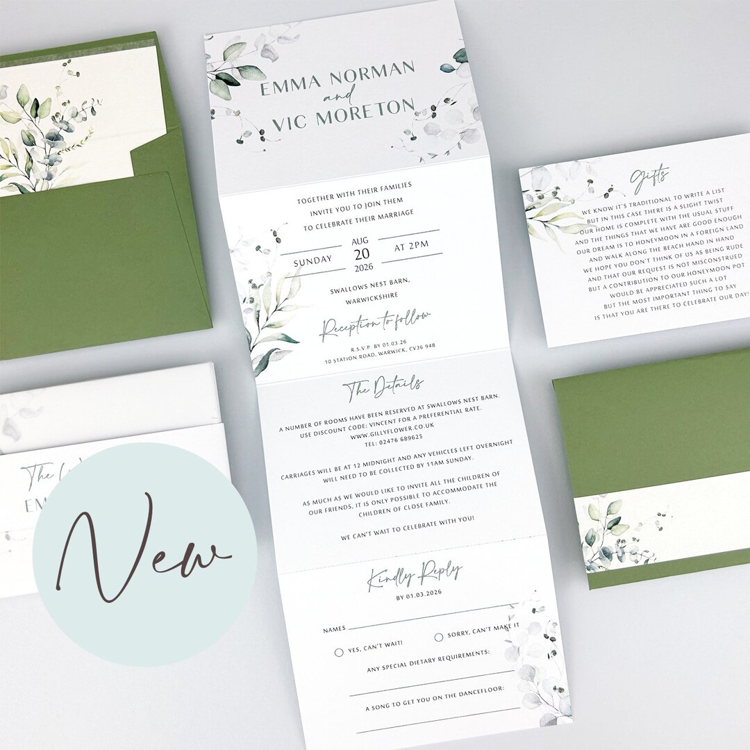 SAMPLE ONLY Emma Trifold Wedding and Evening Invitation With - Etsy