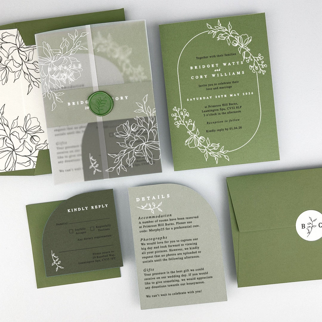 SAMPLE ONLY * Bridget Foiled Wedding or Evening Invitation With Vellum ...