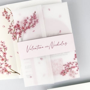 SAMPLE ONLY * Valentina Wedding Invitation Cherry Blossom With Floral ...