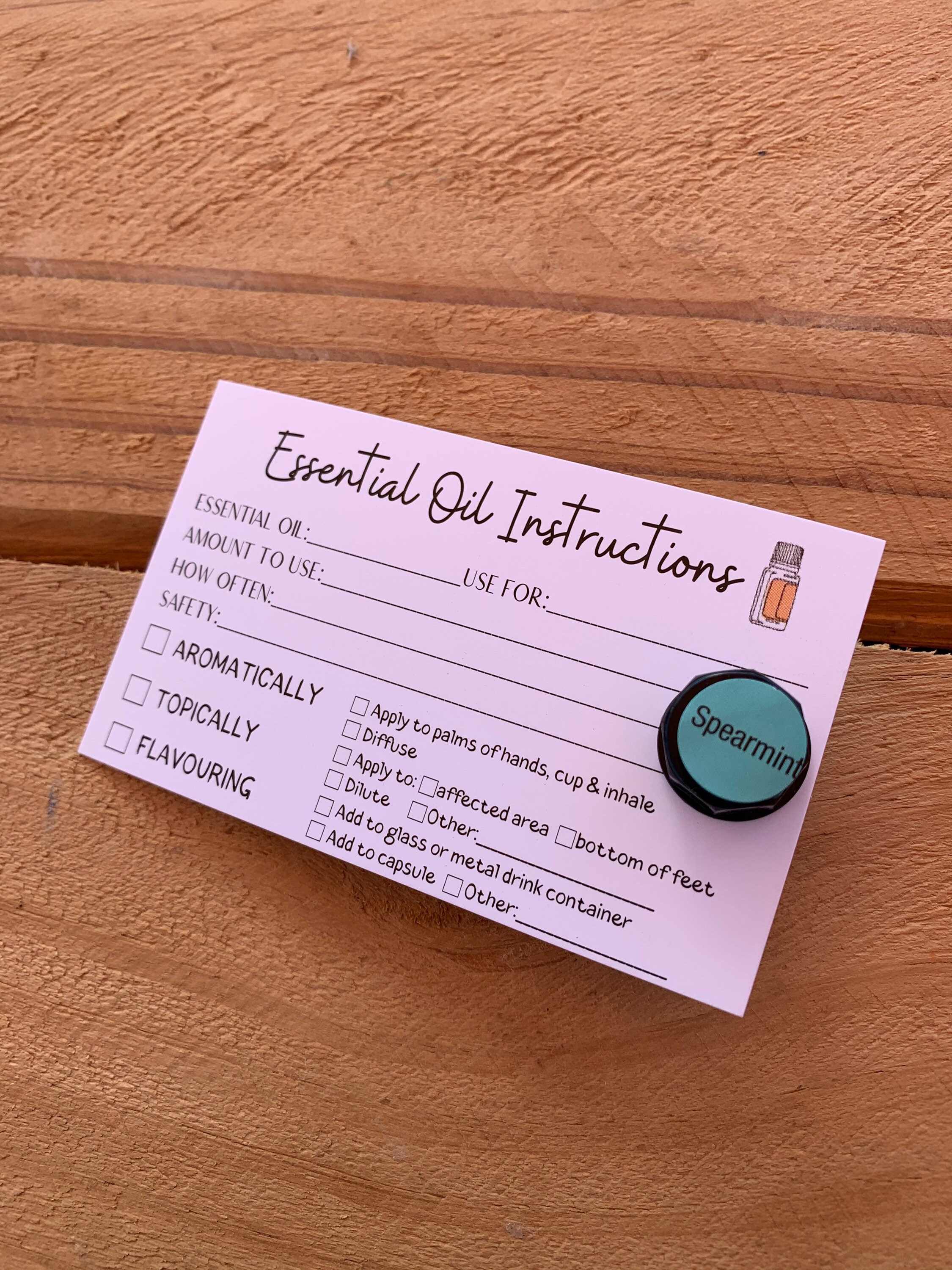 Essential Oil Sample Card, Business Sample Card for Essential Oils ...