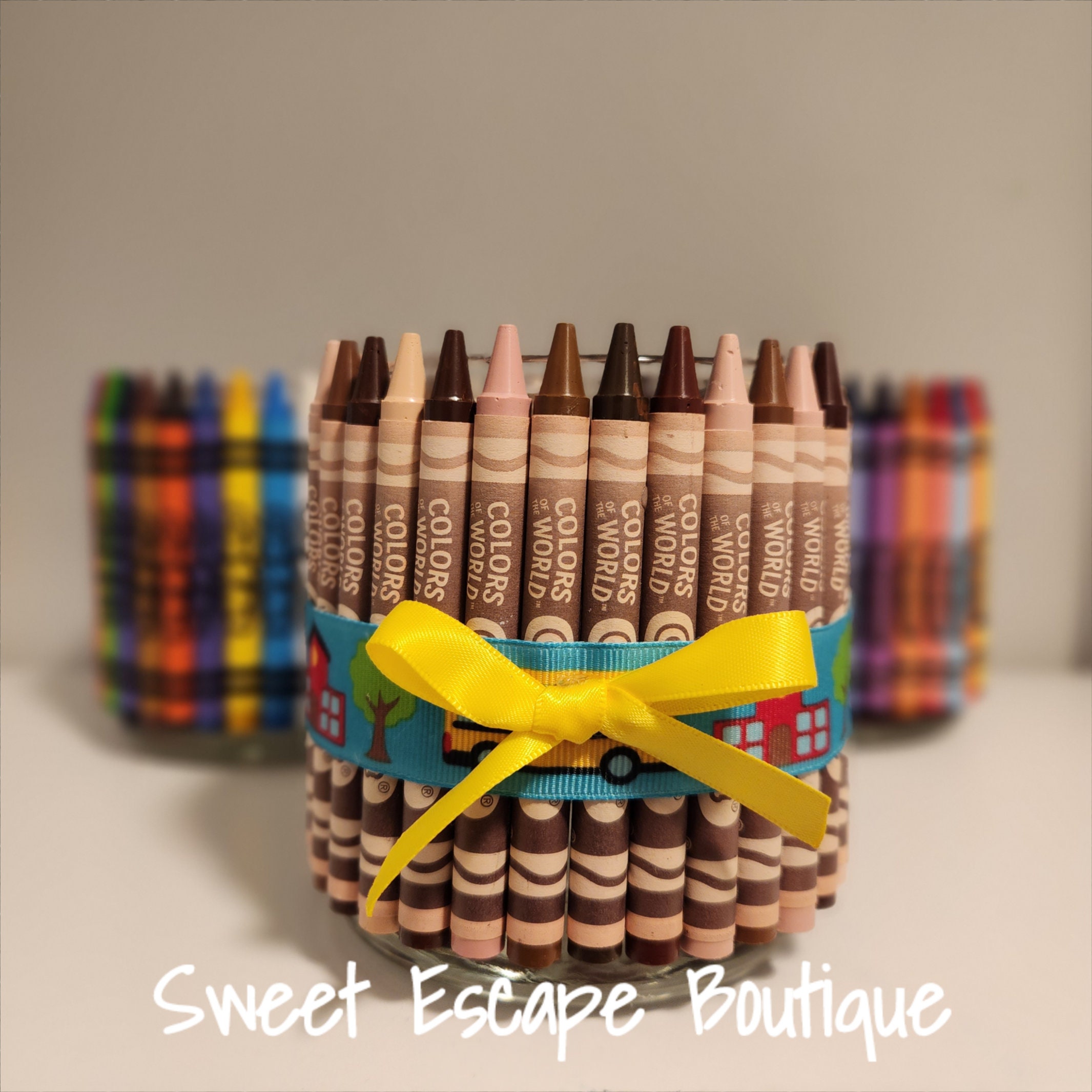 Crayon Jar Teacher Gift | Handmade Gifts | Colors of the World | Thank ...