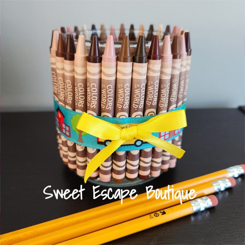 Crayon Jar Teacher Gift | Handmade Gifts | Colors of the World | Thank ...