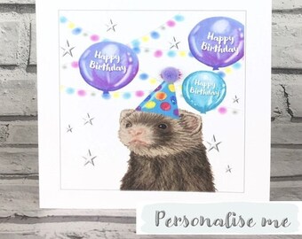 Ferret Birthday Card - Etsy