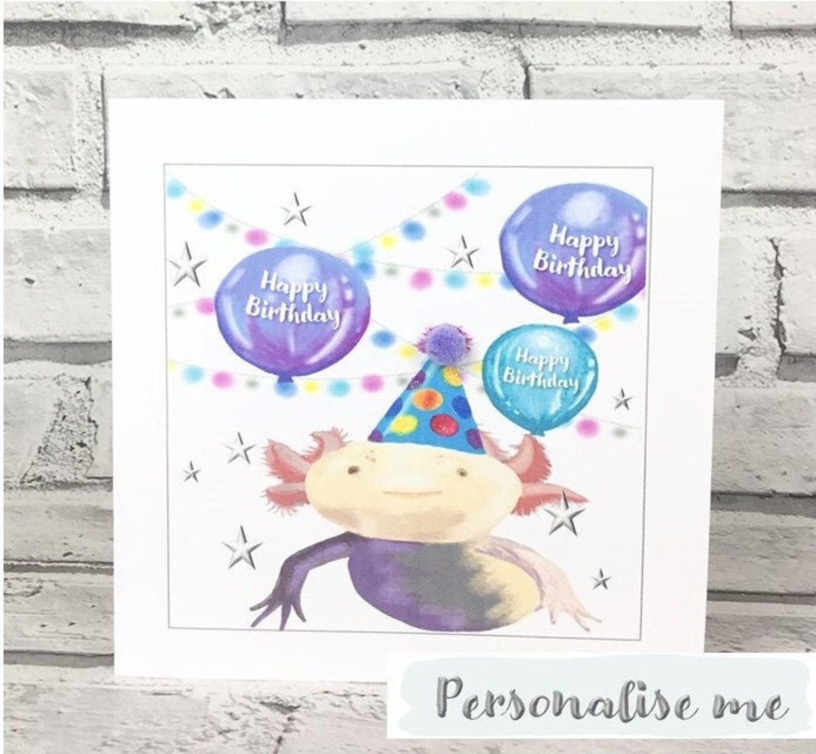 AXOLOTL Birthday Card Personalised Card Daughter Card - Etsy UK