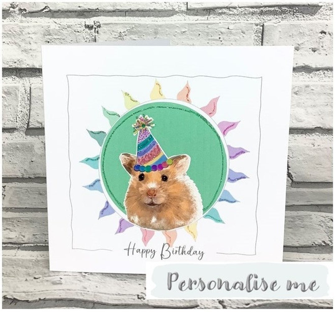 HAMSTER Birthday Card Personalised Card Age Card Mum Sister Daughter ...
