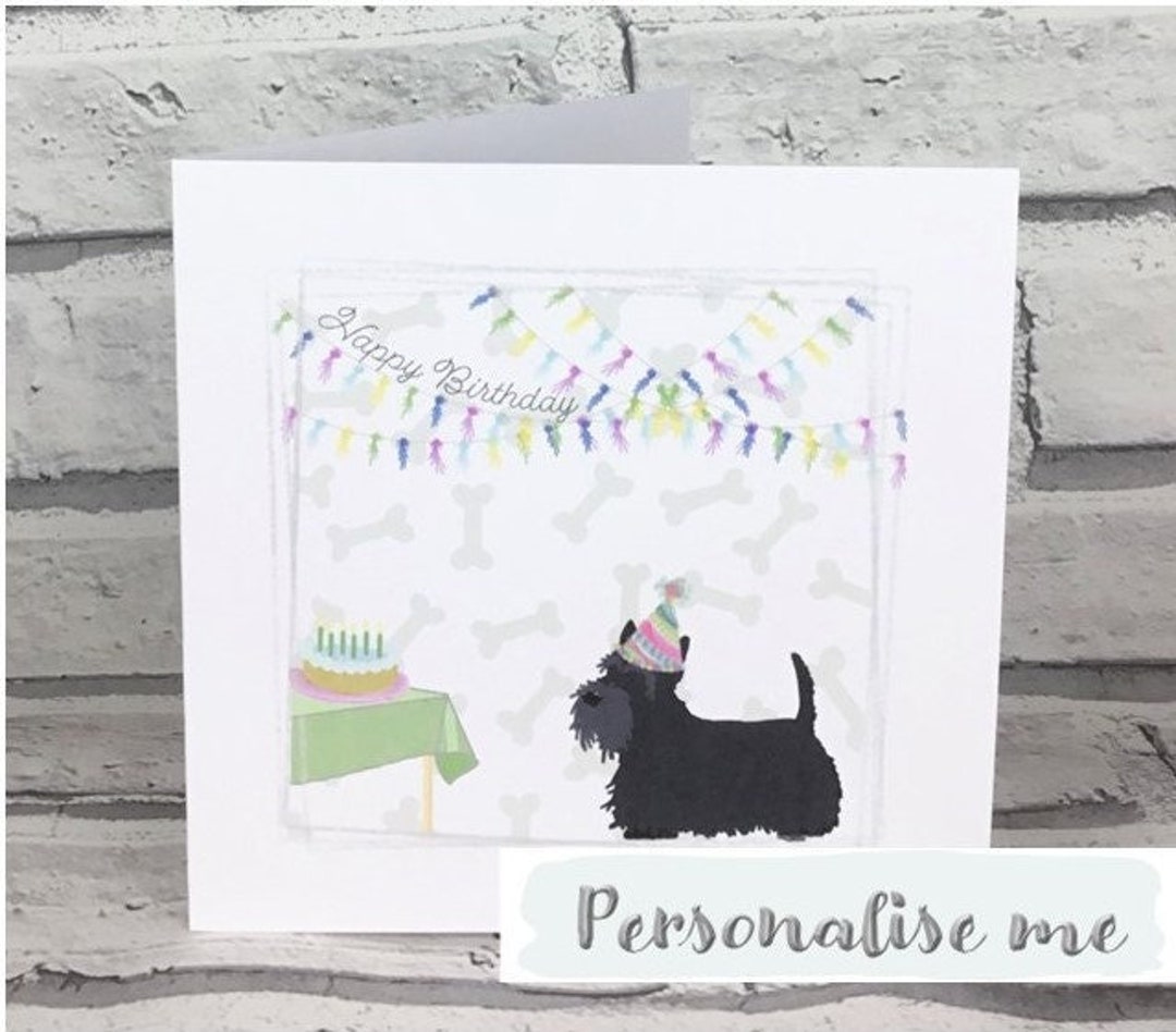 SCOTTIE Birthday Card Personalised Card - Etsy