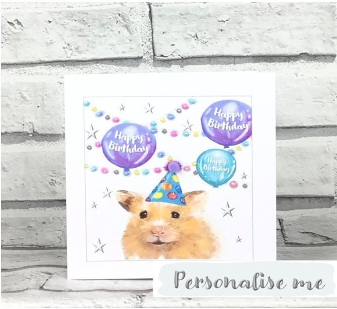HAMSTER Birthday Card Personalised Card Age Card Mum Sister Daughter ...