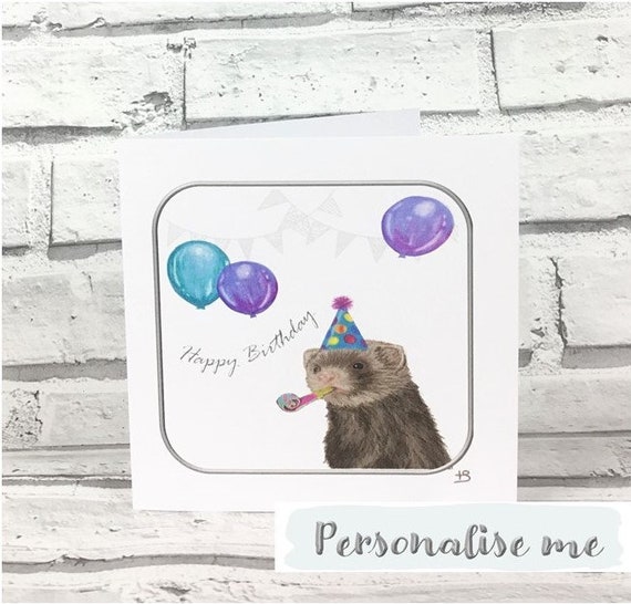 FERRET Birthday Card Personalised Card | Etsy
