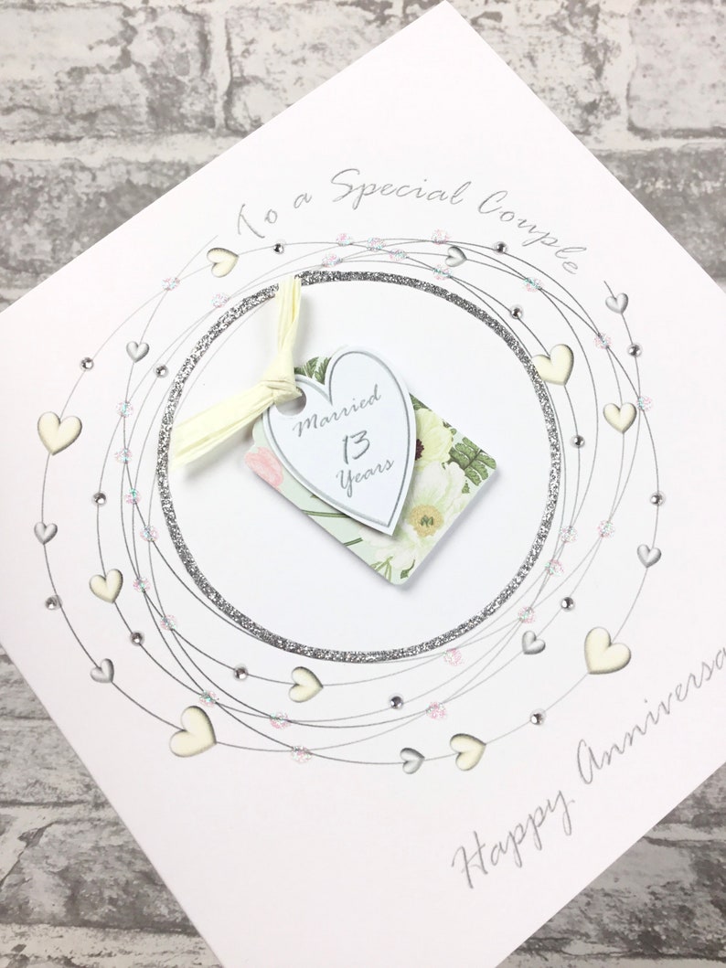 13th WEDDING ANNIVERSARY Card Lace Anniversary - Etsy UK