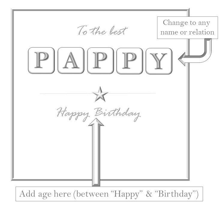 PAPPY BIRTHDAY Card Father's Day Card Personalised - Etsy UK