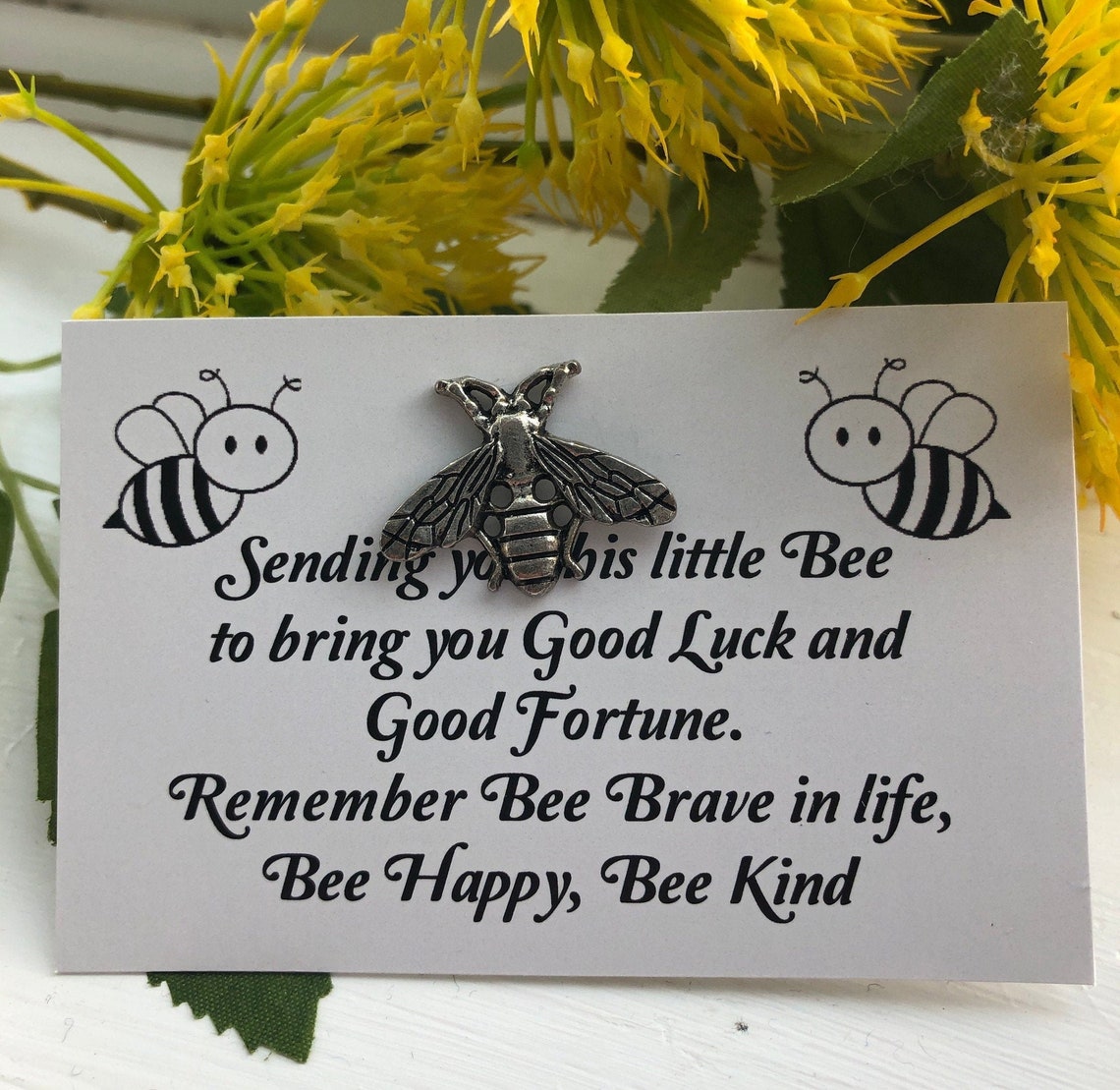 Good Luck Cute Bee Lapel Badge Pin With Good Luck Card | Etsy