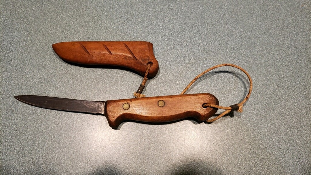 Folk Art Knife and Sheath - Etsy