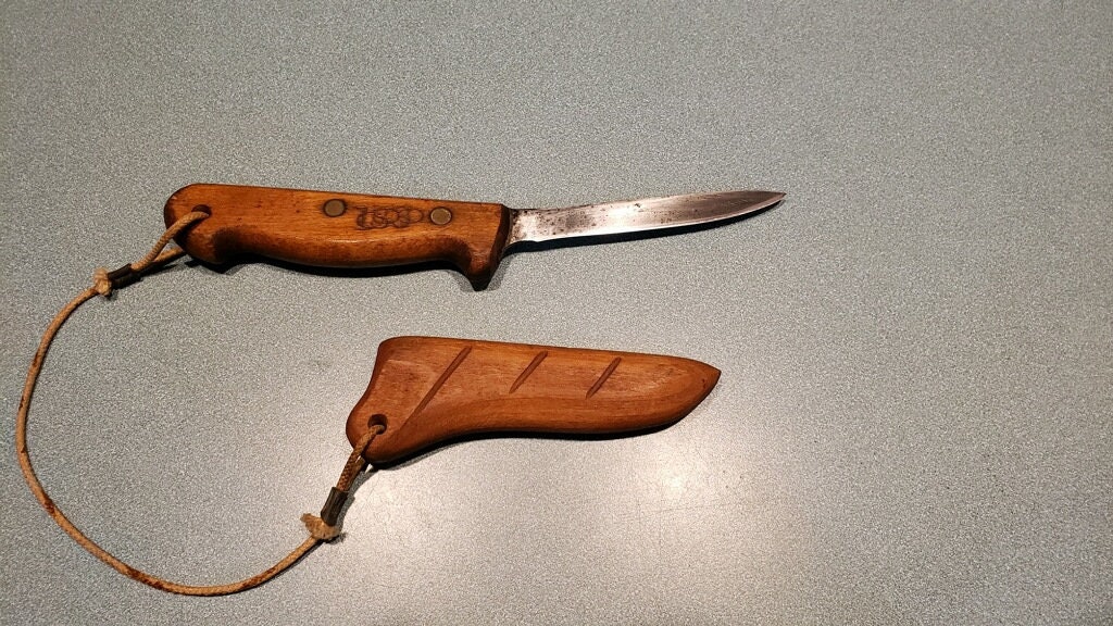 Folk Art Knife and Sheath - Etsy