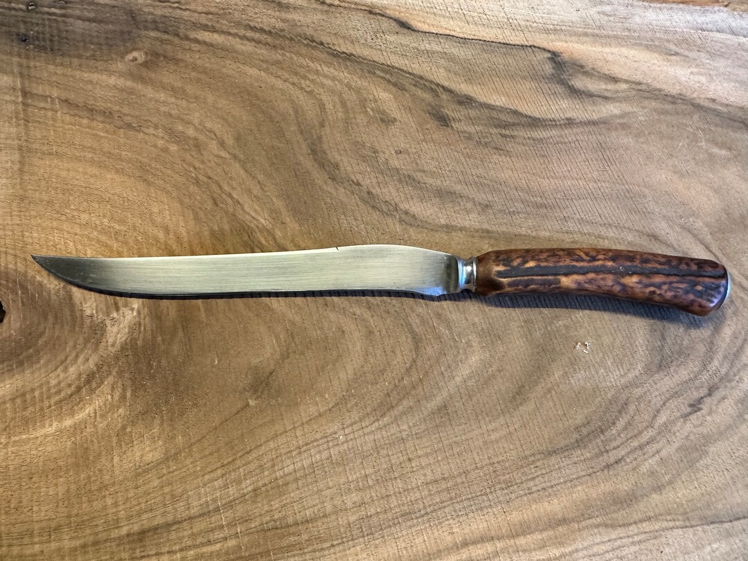 Vintage Hunters Boston Stag Handle Slicing Knife - Etsy
