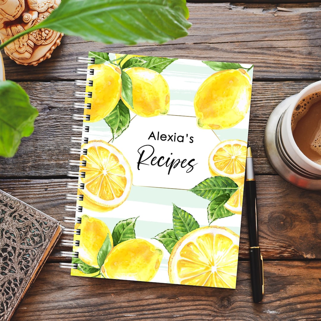 Personalised A5 Recipe Book: 40-recipe Journal, Lemon Design - Etsy