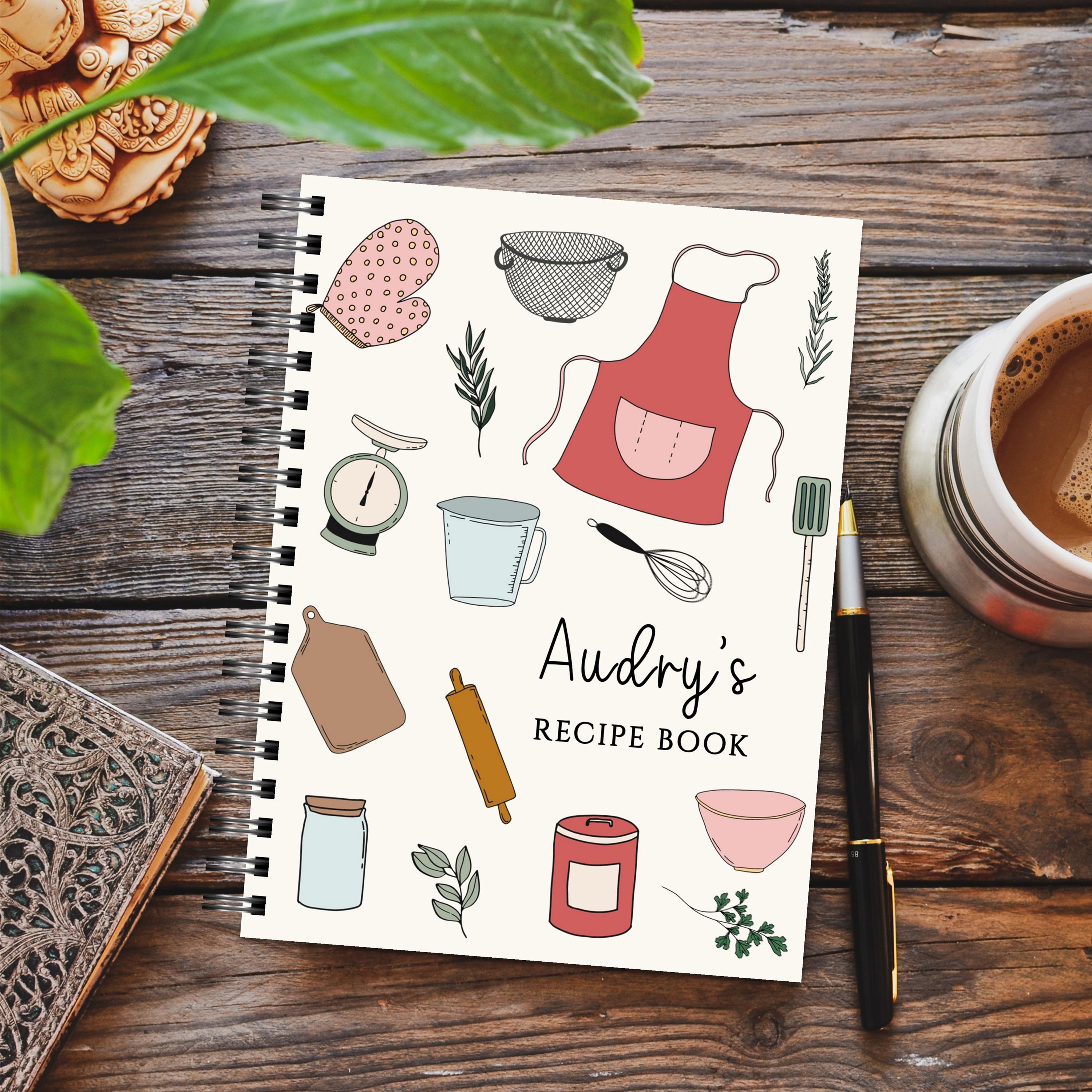 Personalised A5 Recipe Book: 40 Recipes per Book, Handmade Recipe Book ...