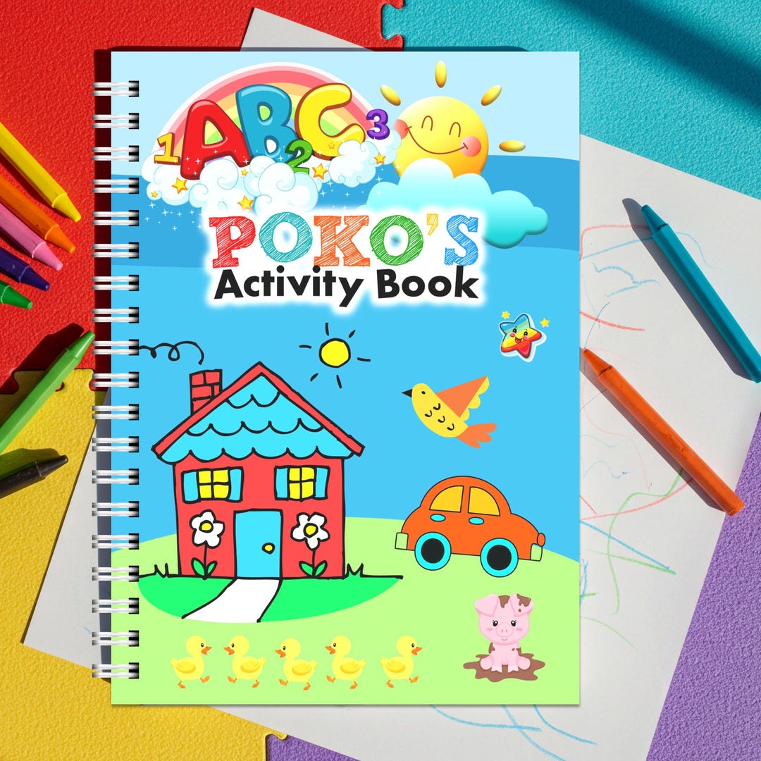 Personalized ABC Activity Book: Photo Color-in, Learning Gift for Kids ...