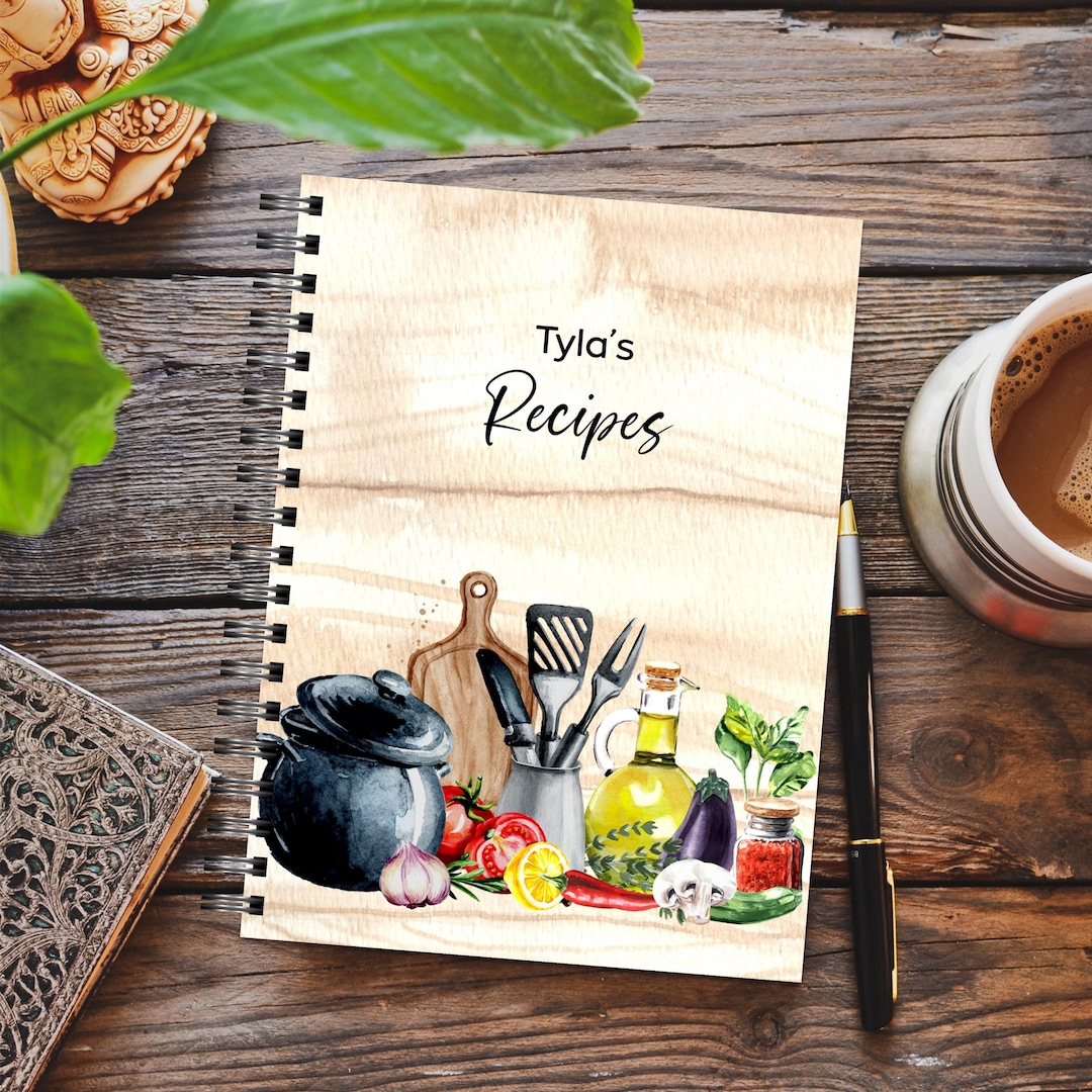 Personalised A5 Recipe Book: 40-recipe Journal, Handmade Personalised ...