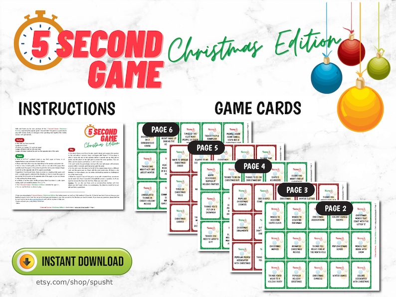 Christmas 5 Second Game, Holiday Game for Work, Fun Christmas Party ...