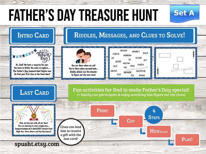 Father's Day Printable Father's Day Scavenger Hunt - Etsy