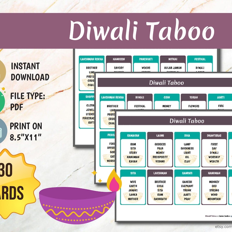 Diwali Pictionary - Etsy