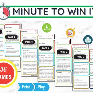 Minute to Win It Games, Family Reunion, Game Night, Birthday Party Game ...