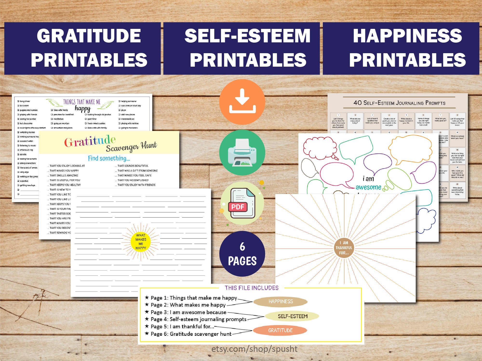 Self-esteem Journal Prompts, Digital Download, Reflection Pages ...