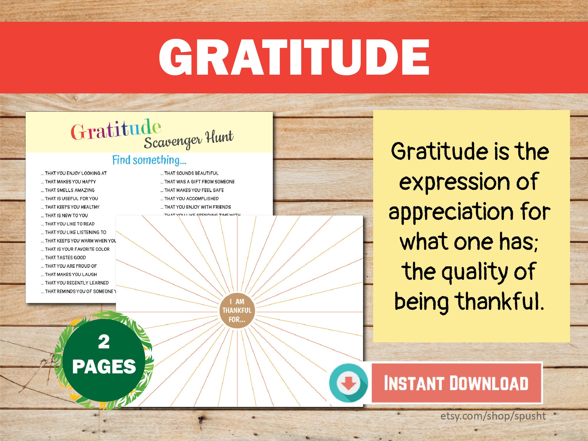 Gratitude Scavenger Hunt, Growth Mindset, Happiness Printables, Self ...