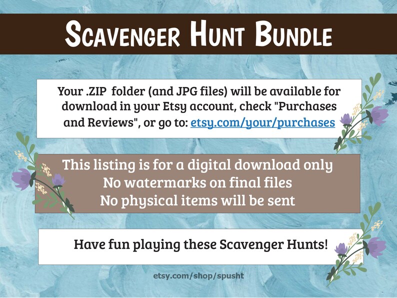 Printable Scavenger Hunt Bundle: Nature, Color, A-Z (digital Download ...