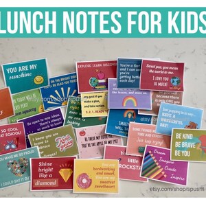 Lunchbox Notes for Kids, Printable Lunch Notes, Inspirational Quotes ...