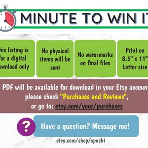 Minute to Win It Games, Family Reunion, Game Night, Birthday Party Game ...