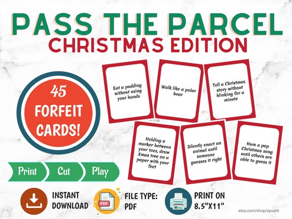 Pass The Parcel Game Forfeits Birthday Party Game Printable, 43% OFF