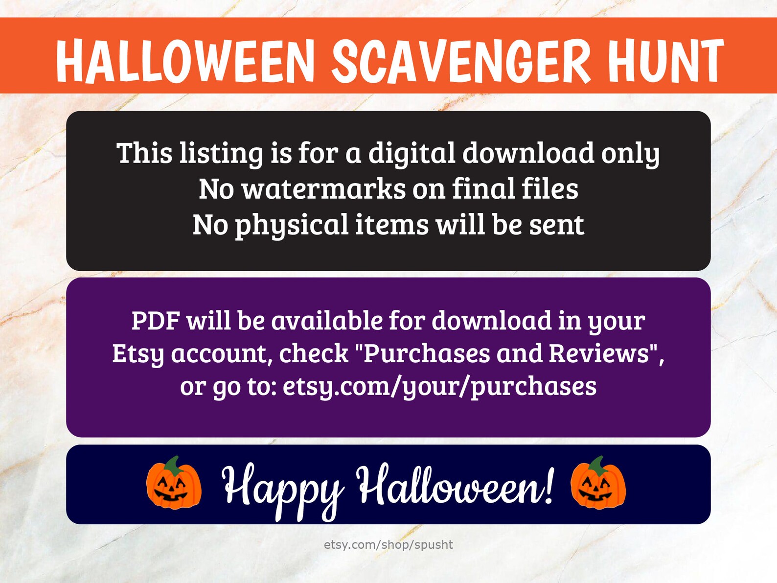 Halloween Scavenger Hunt for Kids Halloween Treasure Hunt | Etsy
