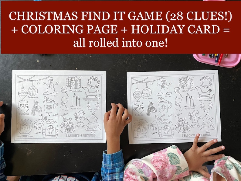 Christmas Activity for Kids, DIY Christmas Holiday Card, Christmas ...