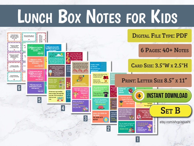 Back to School, Lunch Box Notes for Kids, Printable Lunchbox Cards ...