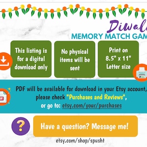 Diwali Memory Match Game, Rangoli Art, Printable Diwali Activity, Card ...