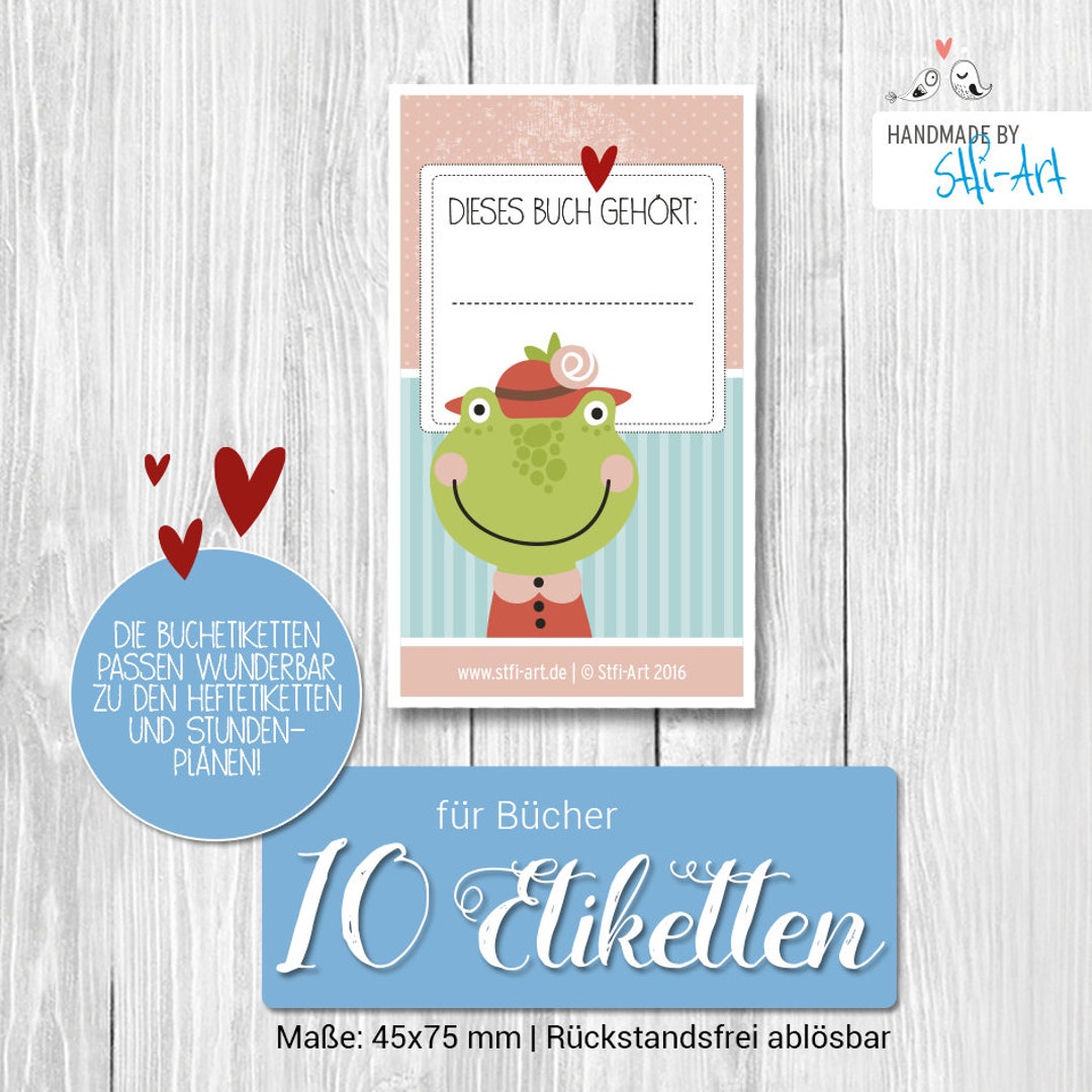 10 Book Labels 45 X 75 Mm - Etsy