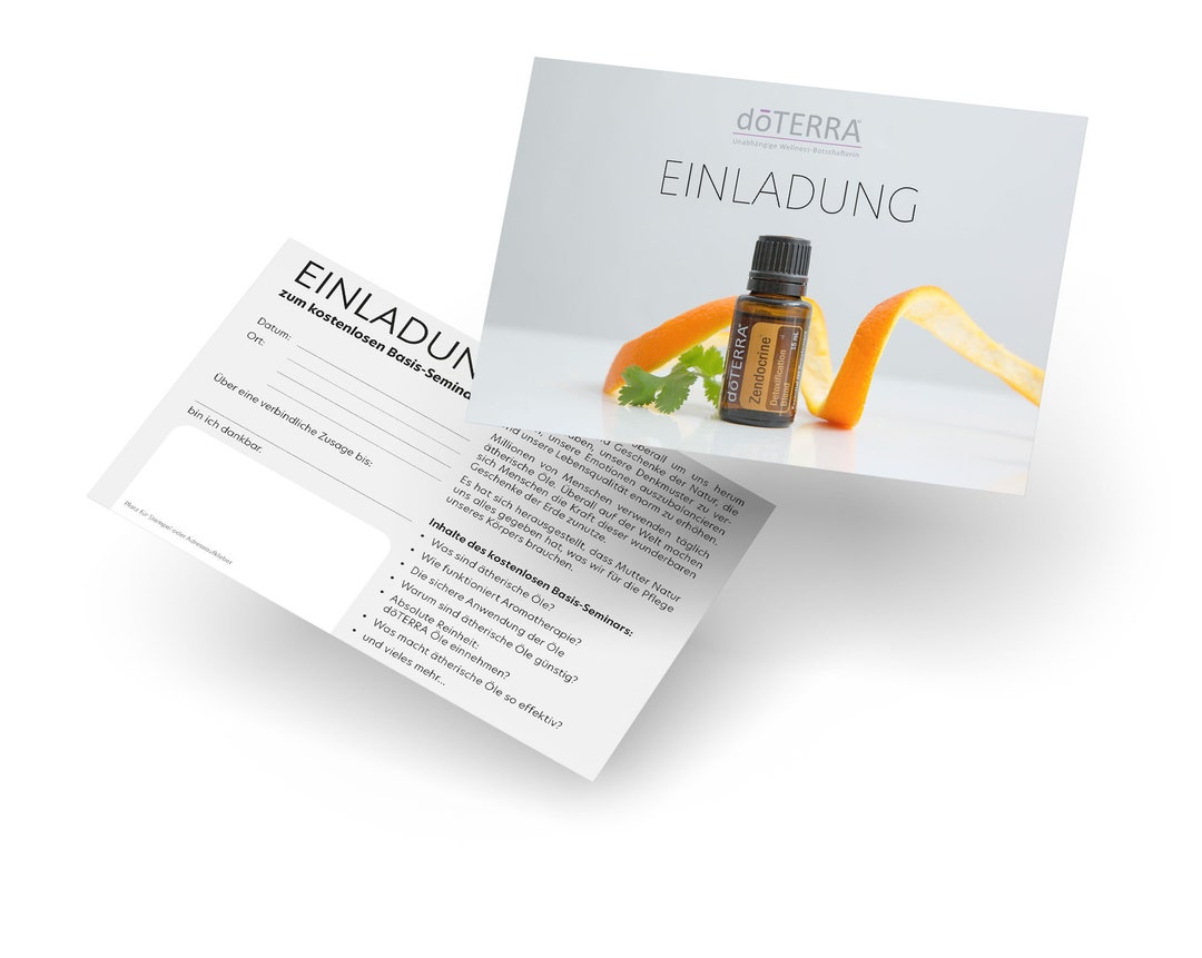 Doterra A6 Invitation Cards free Basic Seminar - Etsy