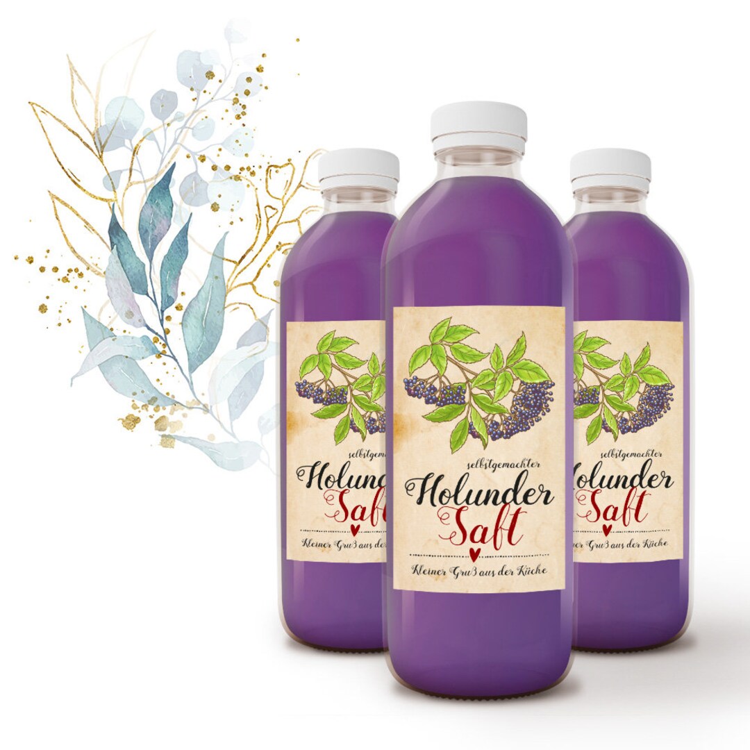 8 X Elderberry Juice | Labels 61 X 100 Mm - Etsy