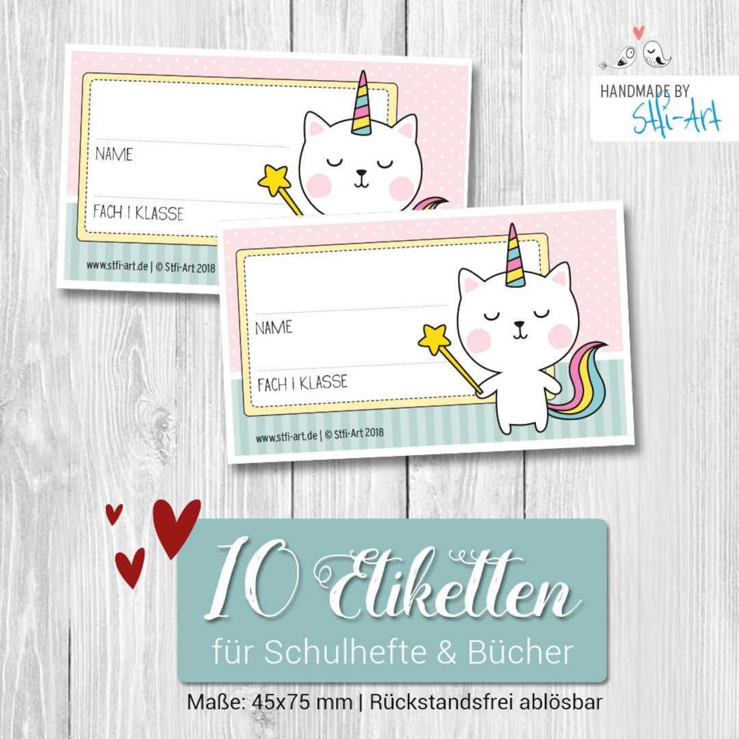 10 Exercise Book Labels 45 X 75 Mm - Etsy