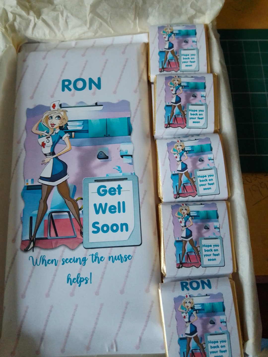 Personalised Get Well Chocolate Gift Box With Card - Etsy