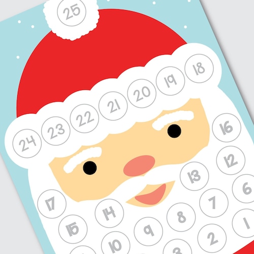 Printable Advent Calendar Santa Beard Countdown Calendar - Etsy