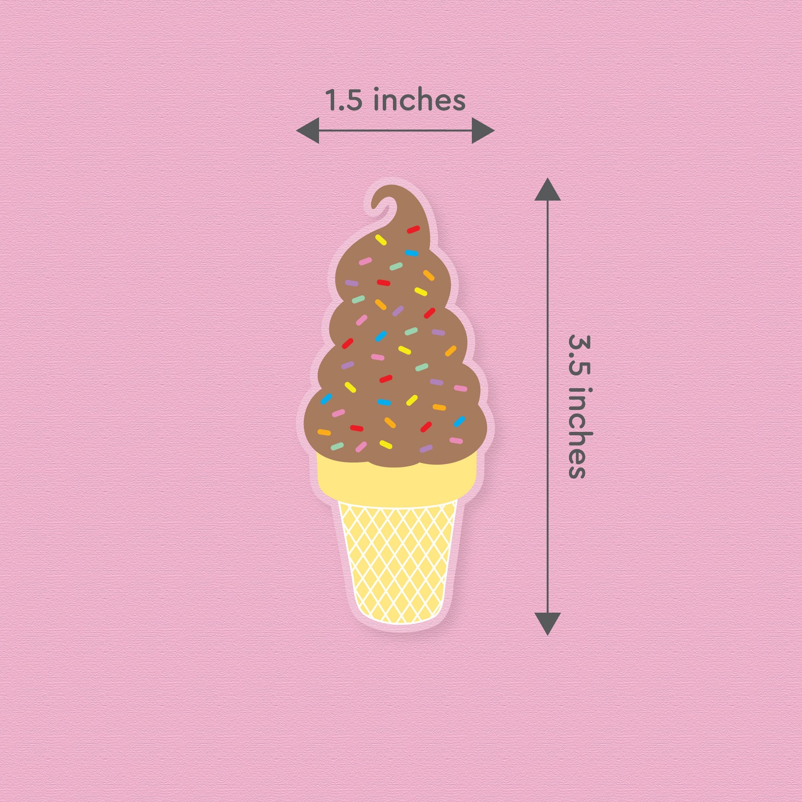 Ice Cream Cone Sticker Chocolate Soft Serve With Sprinkles Etsy Uk