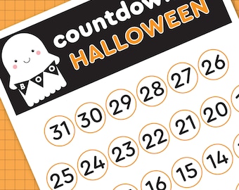 Printable Halloween Countdown Calendar for Kids Halloween - Etsy