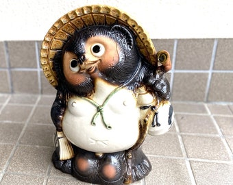 Large Antique Shigaraki Ware Tanuki Raccoon Dog Figure - Etsy