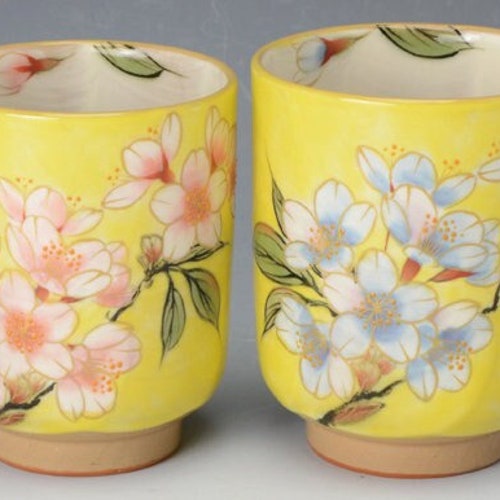 Yunomi Kyo Kiyomizu Yaki Porcelain Japanese Tea Cup Set Some - Etsy