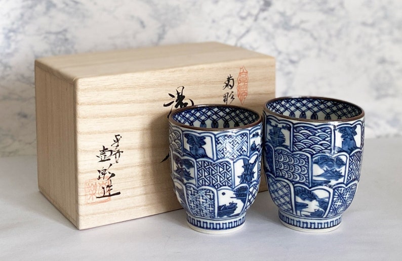 Yunomi Kyo Kiyomizu Yaki Porcelain Japanese Tea Cup Set - Etsy